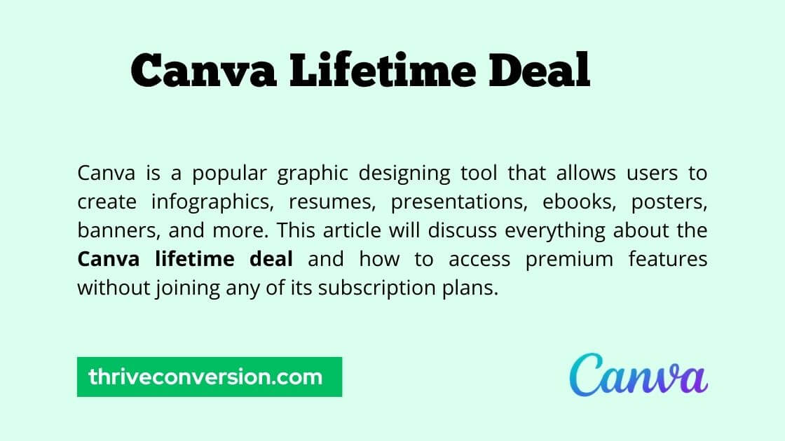 Canva Lifetime Deal 2025: How to Claim it? - Thrive Conversion