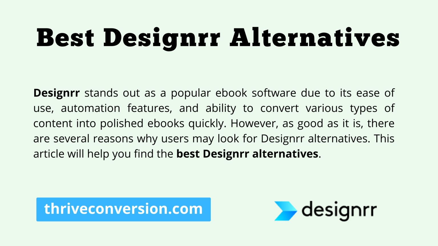 5 Best Designrr Alternatives to Create Ebooks in 2025 - Thrive Conversion